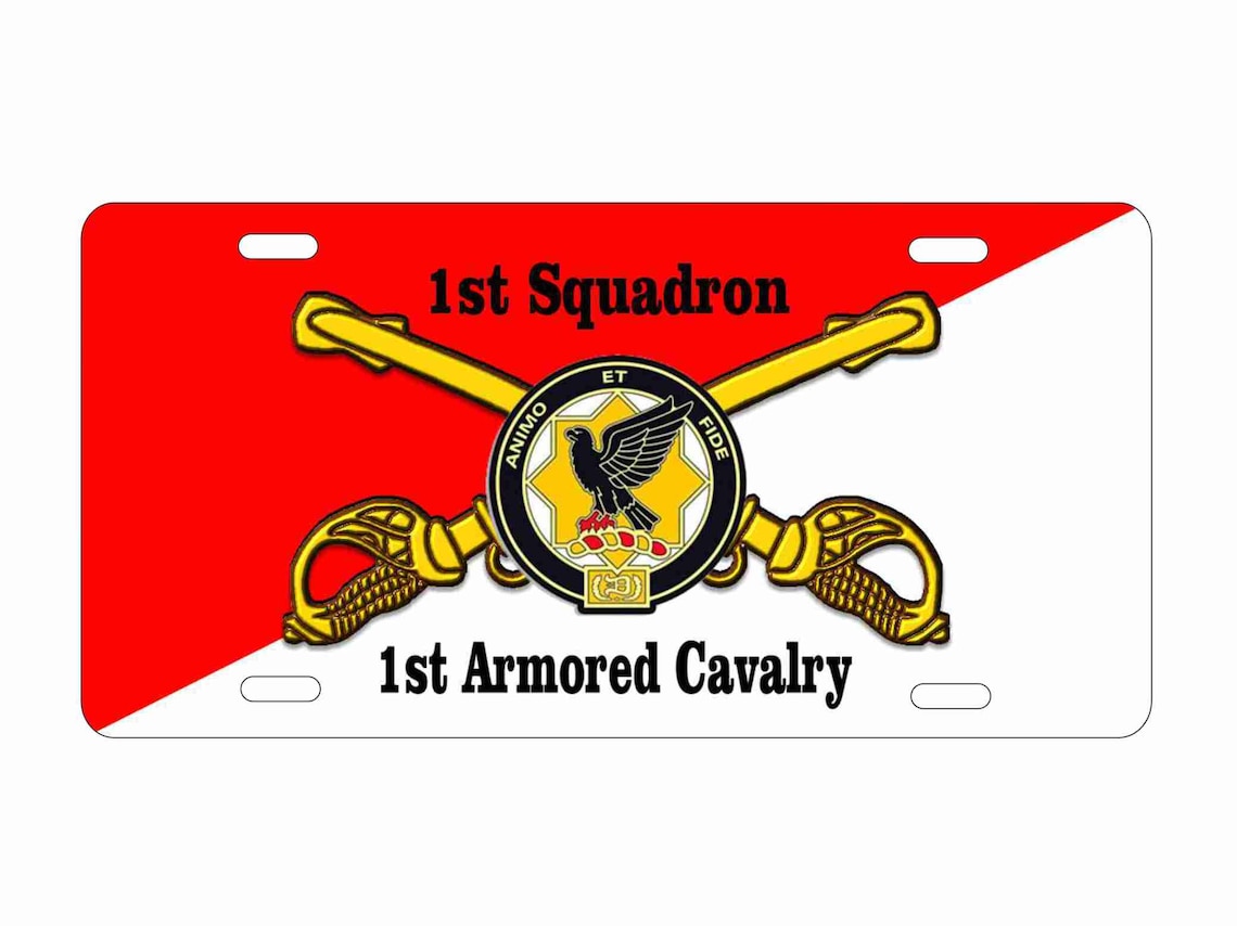 1st Armored Cavalry License Plate, Military Car Tag (12x6 Inches) - Etsy
