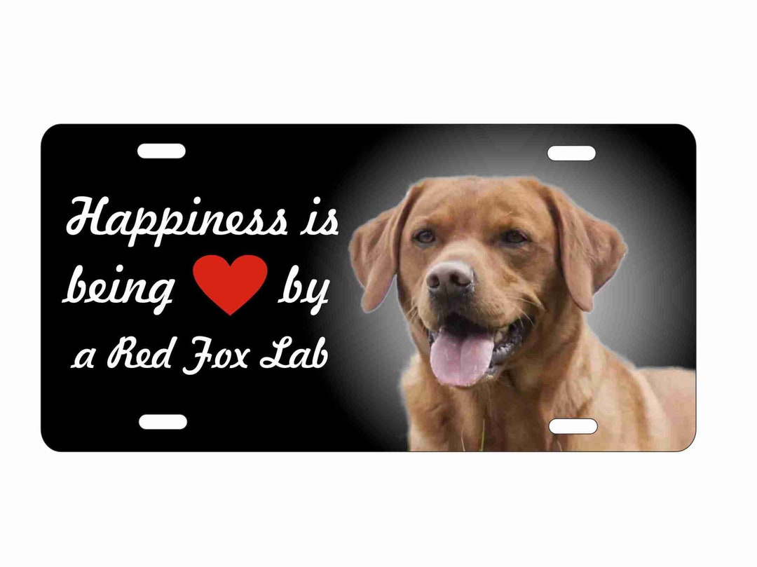 Red Fox Labrador Front License Plate Personalized Vanity Aluminum Sign ...