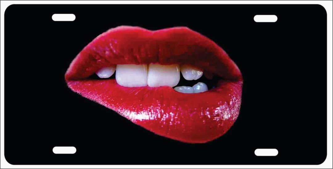 Red Lips Biting Alluminum Front License Plate - Etsy