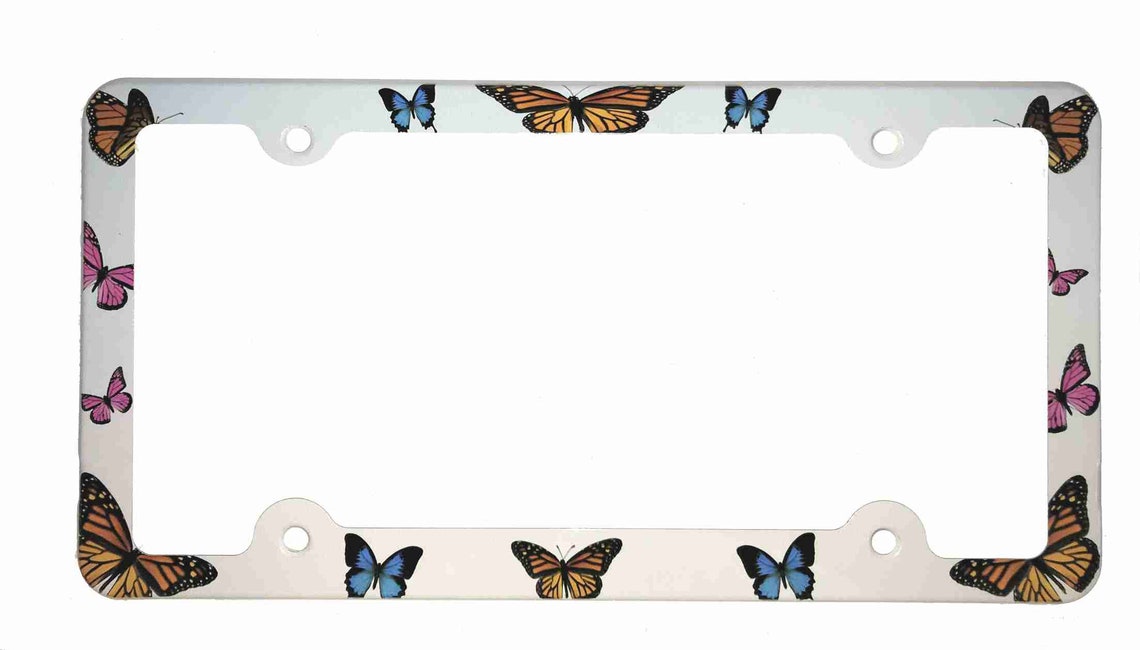 Butterflies License Plate Frame Decorative Butterfly License - Etsy