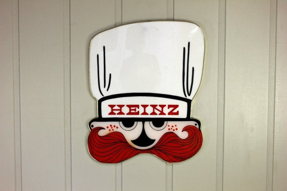 Vintage 70's Heinz Products Chef Sign Retro Dry Erase - Etsy