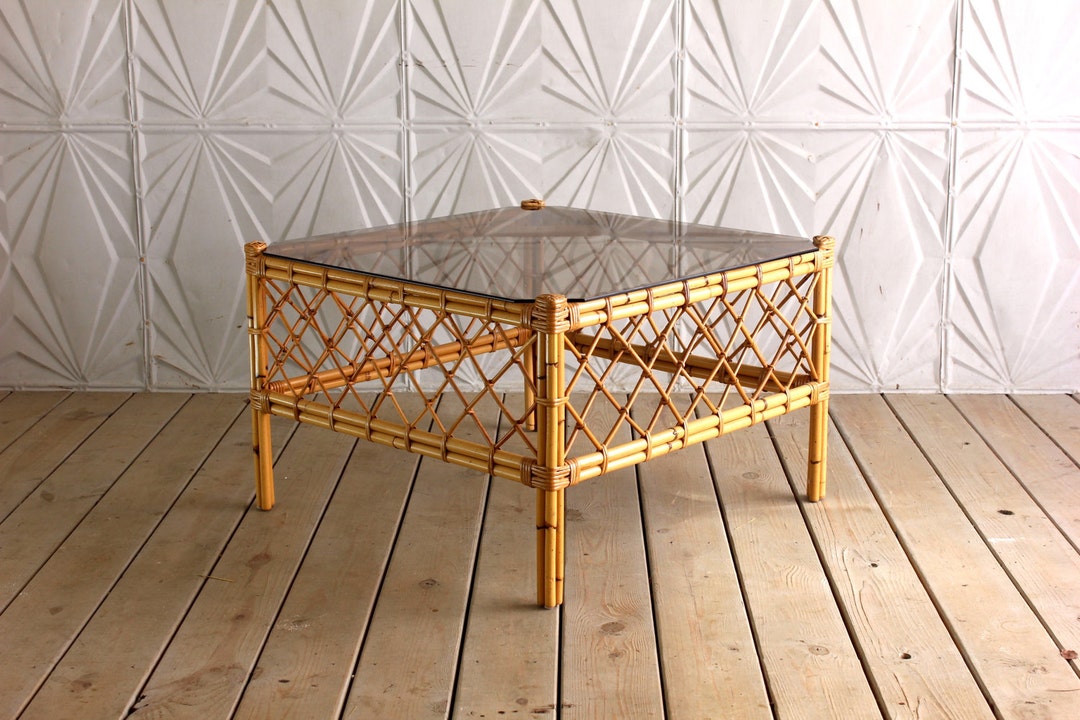 Rattan top coffee table store