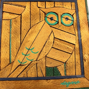 Mid Century Degroot Owl Wood Lath Wall Art Hanging by Theodore Degroot ...