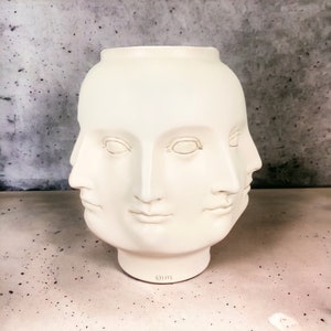 Original TMS Perpetual Face Vase Vitruvian Pietro Fornasetti Style Op Art Dora Maar Head Planter ...