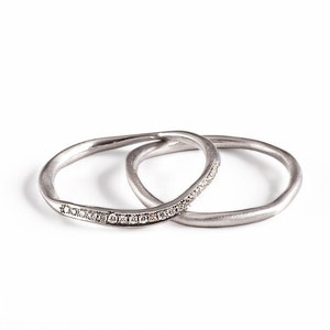 14K Solid White Gold Bridal Set Diamonds Ring Engagement - Etsy