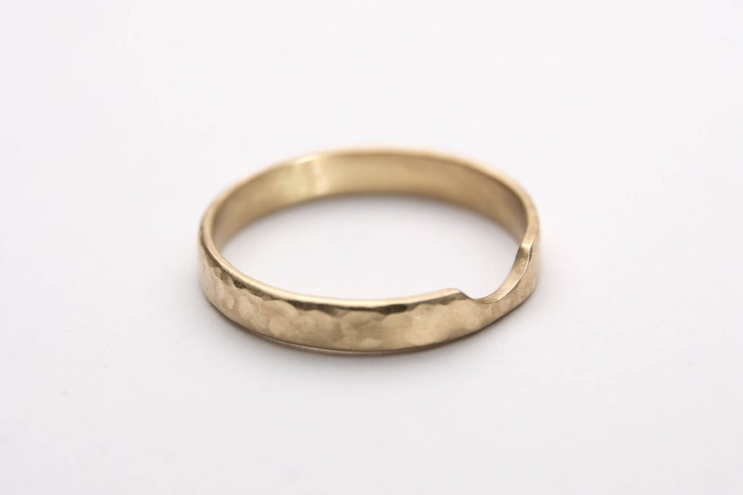 Wedding Solid Gold Nesting Ring, Nesting Wedding Band, Gold Wedding ...