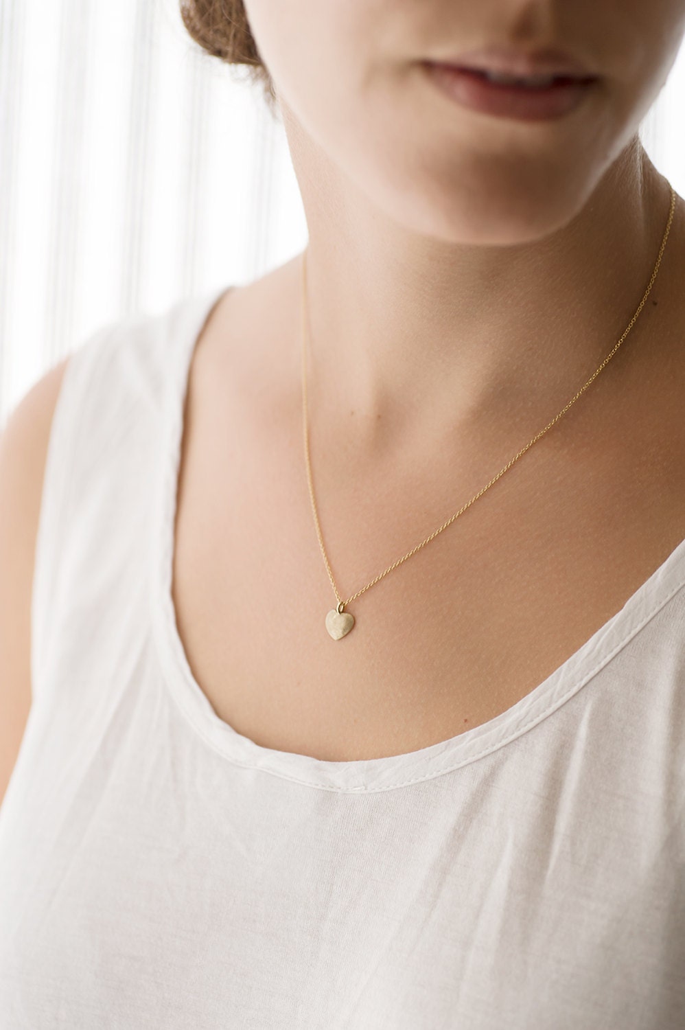 Heart Gold Necklace, Ready to Ship, Heart Pendant, the Heart of Love ...