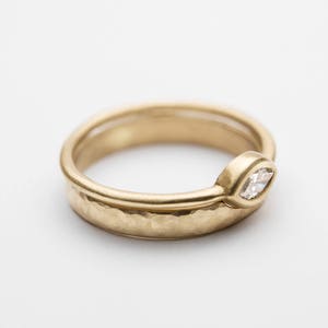 Nesting Wedding Band and Engagement Ring Set, Unique Bridal Set ...