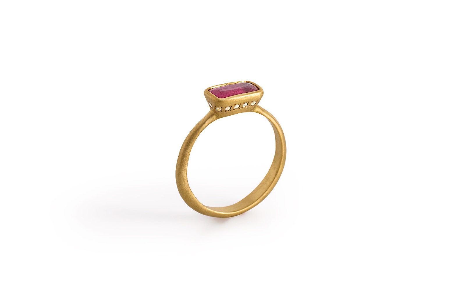 14K Yellow Gold Ruby Ring Women Diamond Ring July Birthstone | Etsy