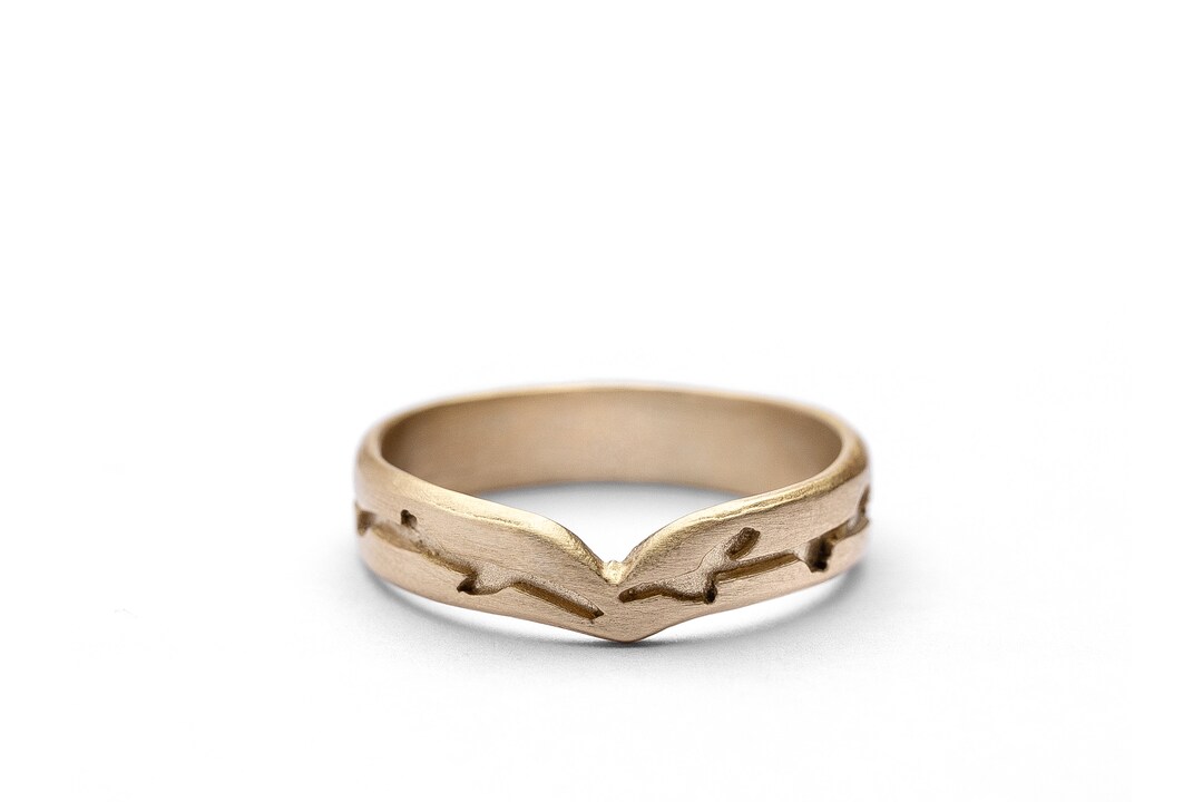 14K Solid Gold Nest Ring, Nature Inspired Nesting Wedding Ring, Gold ...