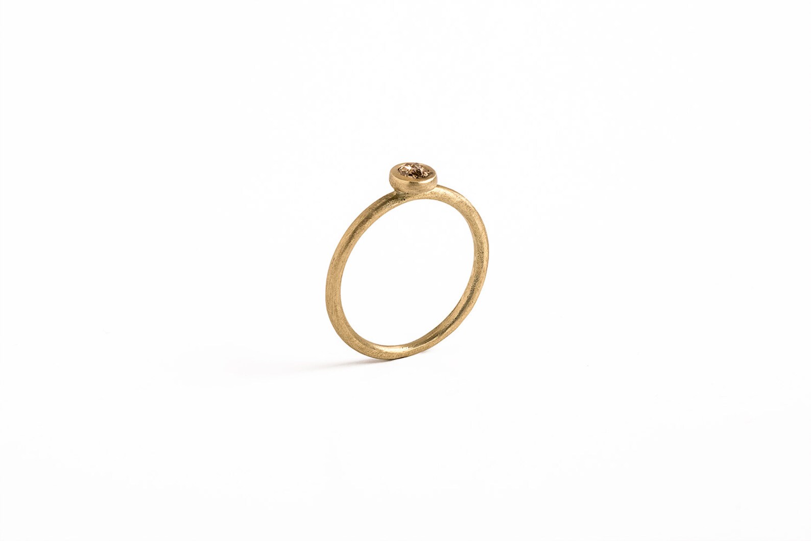 Solid Gold Rose Cut Diamond Engagement Ring, 14K Gold Raw Diamond ...