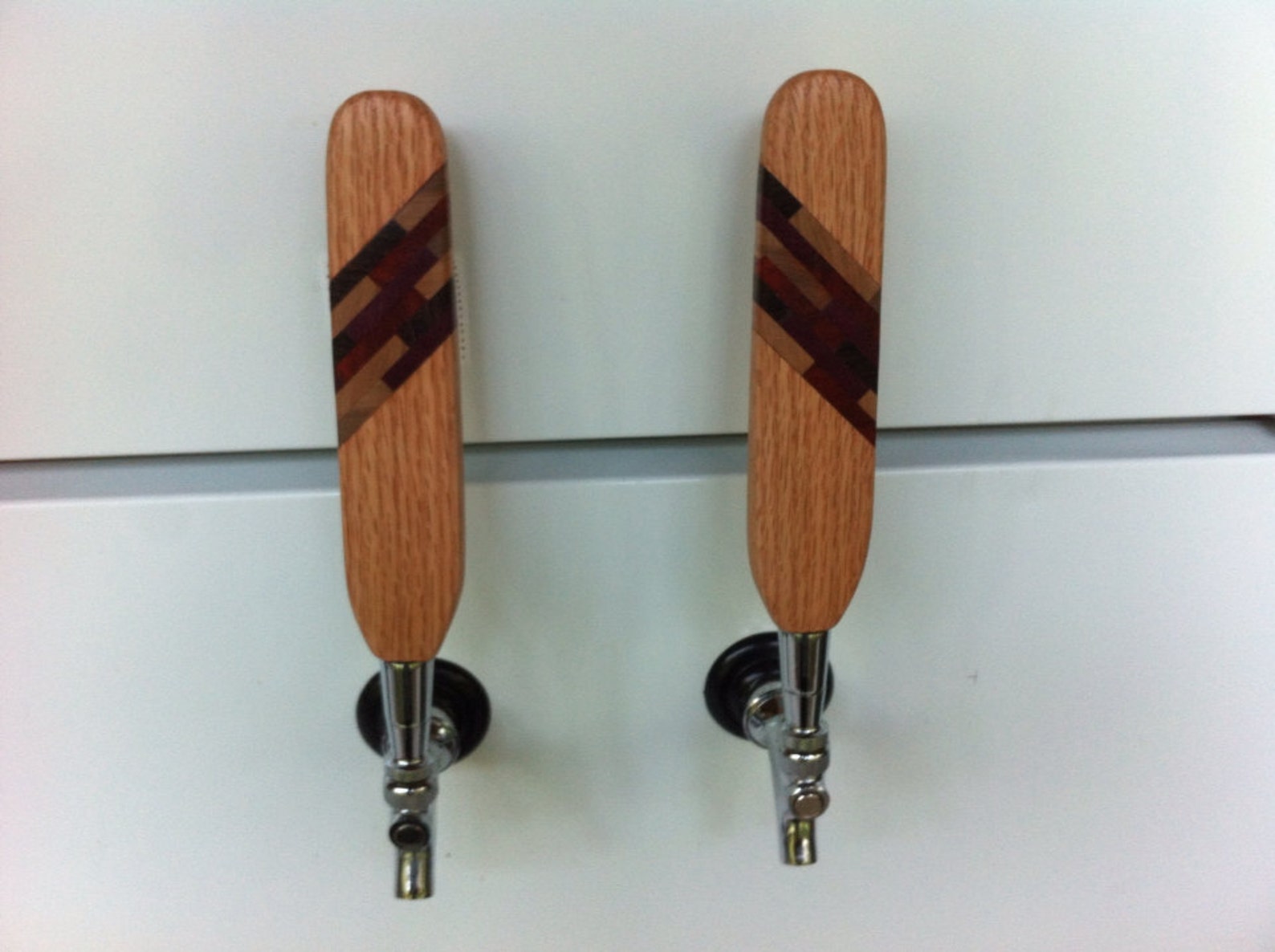 Red Oak Tap Handle With Exotic Wood Inlay - Etsy