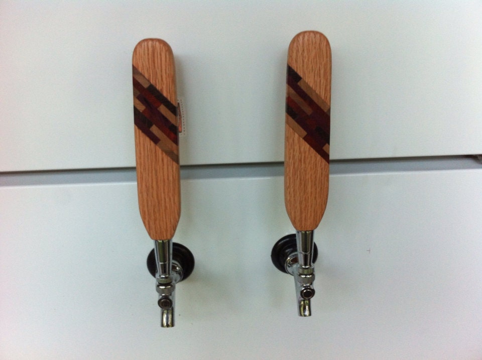 Red Oak Tap Handle With Exotic Wood Inlay - Etsy