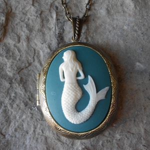 Locket--stunning Mermaid Pendant Lockets- 2" Long--- Bronze - Antique ...