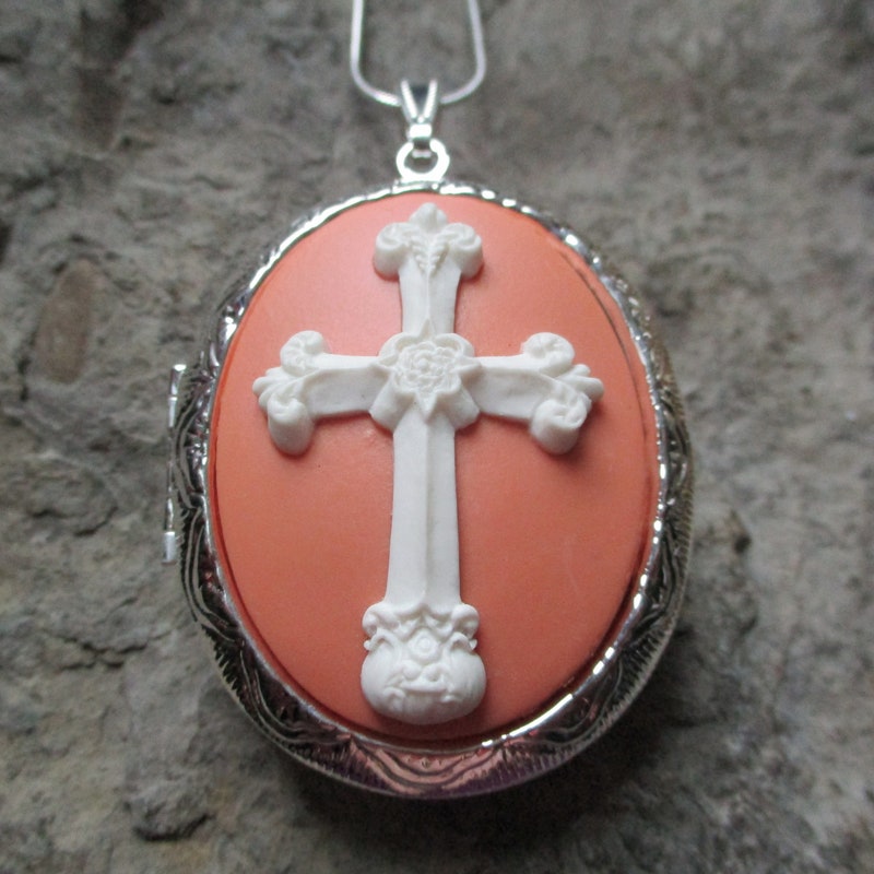 Locket With Cross - Etsy