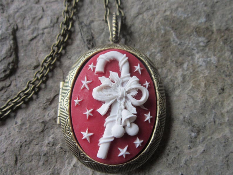 Choose Silver, Gold or Bronze - Christmas Holiday Candy Cane Cameo ...