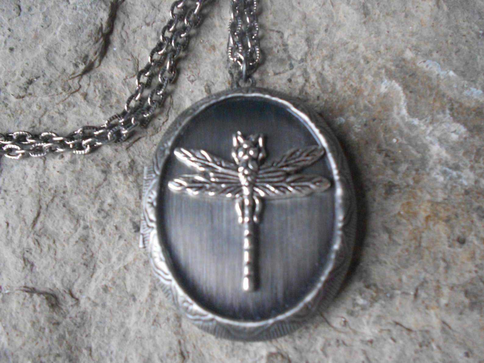 Dragonfly Antiqued Silver Plated Locket - Quality - Dragon Fly, Insect ...