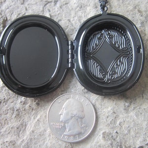 Creepy Baby Doll Hand Painted Cameo on a Black Enamel Locket - Scary ...