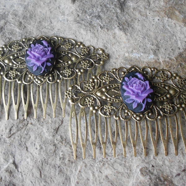 Rose Hair Comb - Etsy