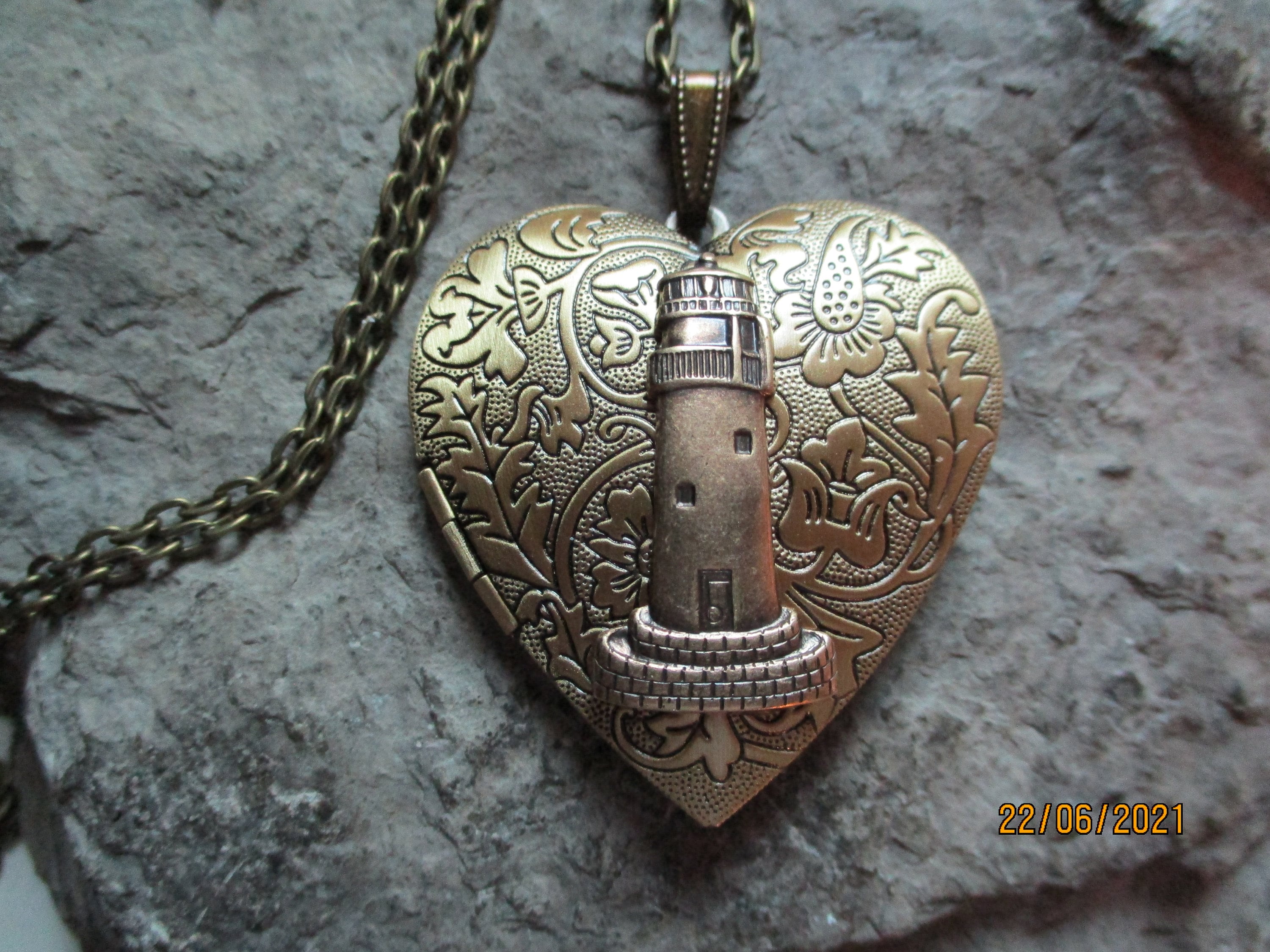 Bronze Lighthouse Heart Lockets Great Quality Nautical - Etsy