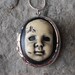 Choose Bronze or Silver - Creepy Baby Doll Hand Painted Cameo Lockets ...