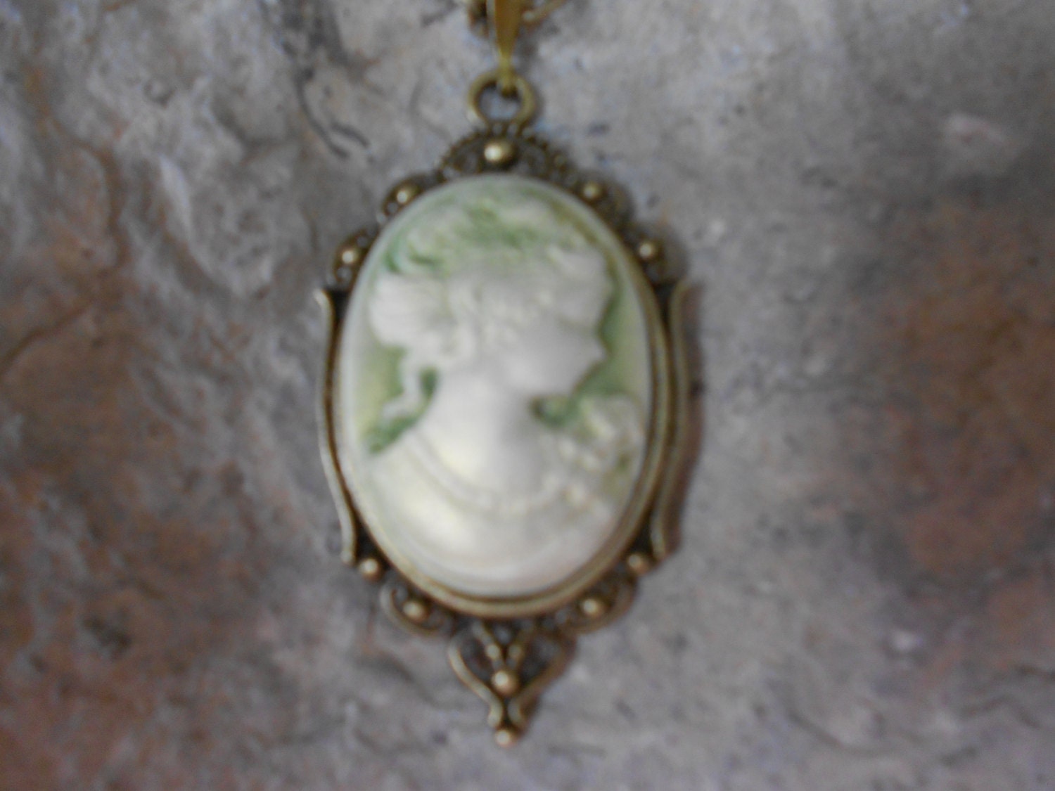 Stunning Victorian Woman Portrait Cameo Pendant Bronze | Etsy