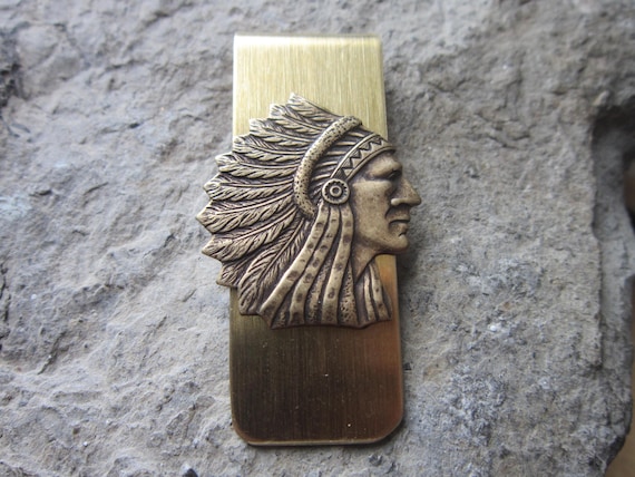 Gold Plated Brass Native American Indian Money Clip | Etsy