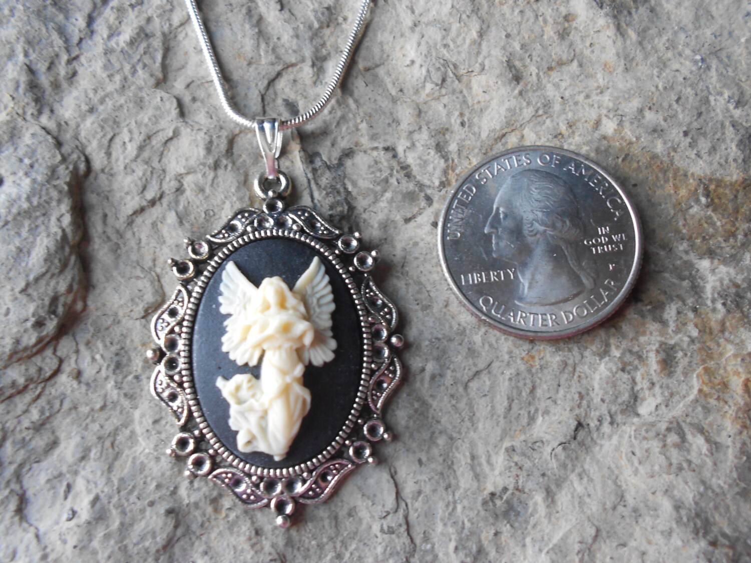 Ascending Guardian Angel Cameo Necklace Religious - Etsy
