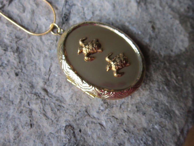 Sea Turtle s Gold Plated Locket Quality Photos | Etsy