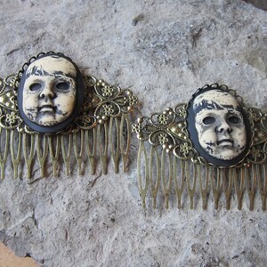 Choose Black. Bronze or Silver - Hand Painted Pair of Creepy Baby Doll ...