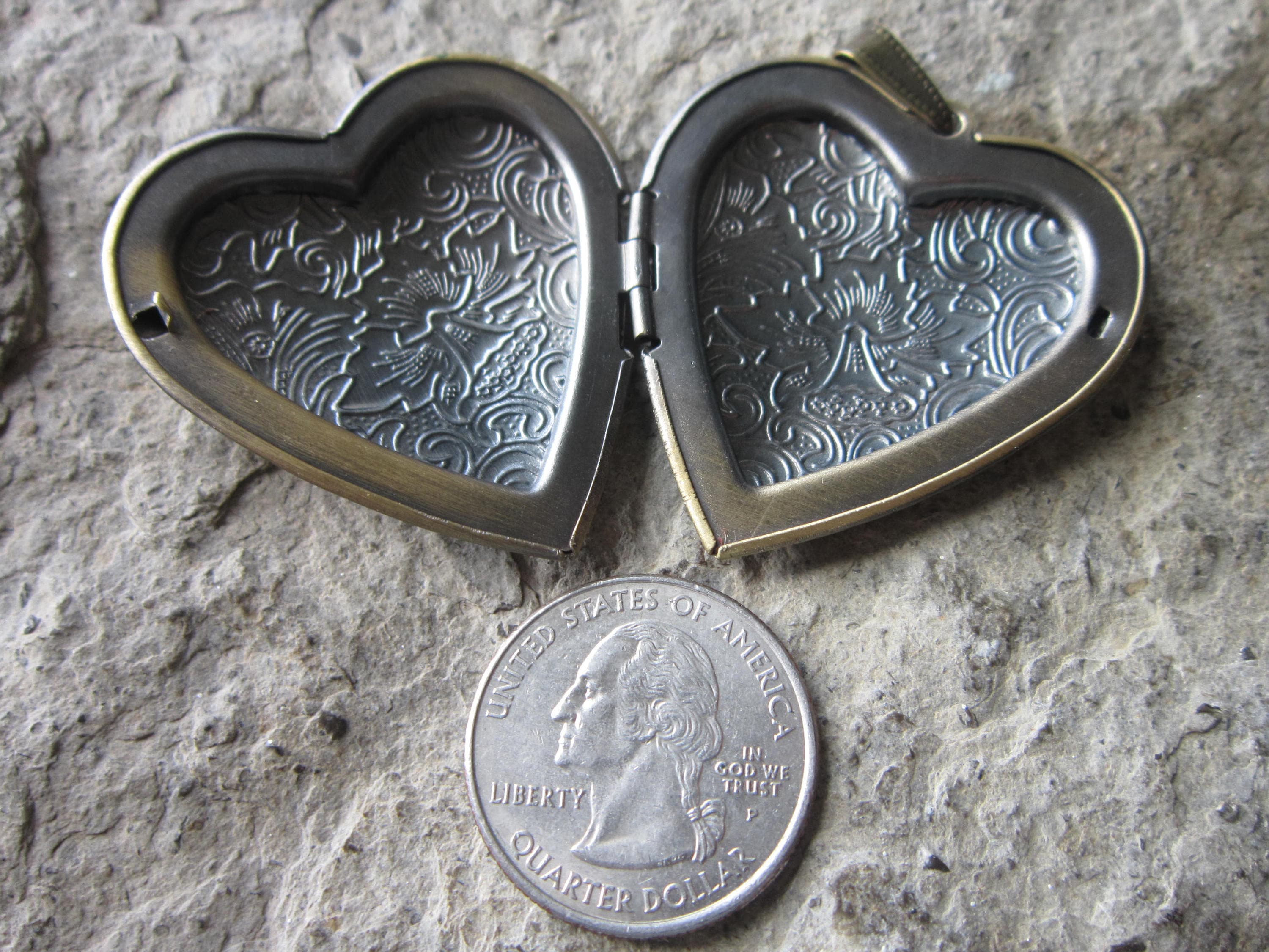 Bronze Irish Shamrock Heart Lockets Great Quality Four - Etsy