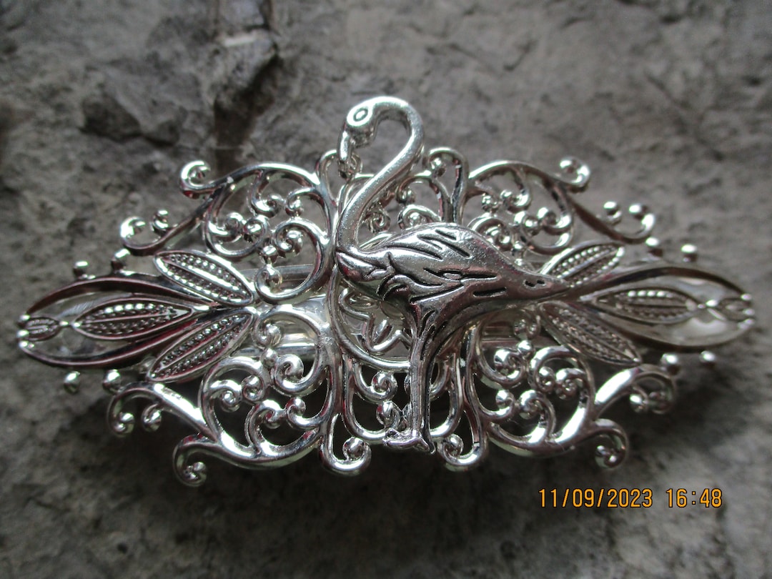 Flamingo Silver Filigree Barrette - Hair Accessory - Hair - Vacation ...