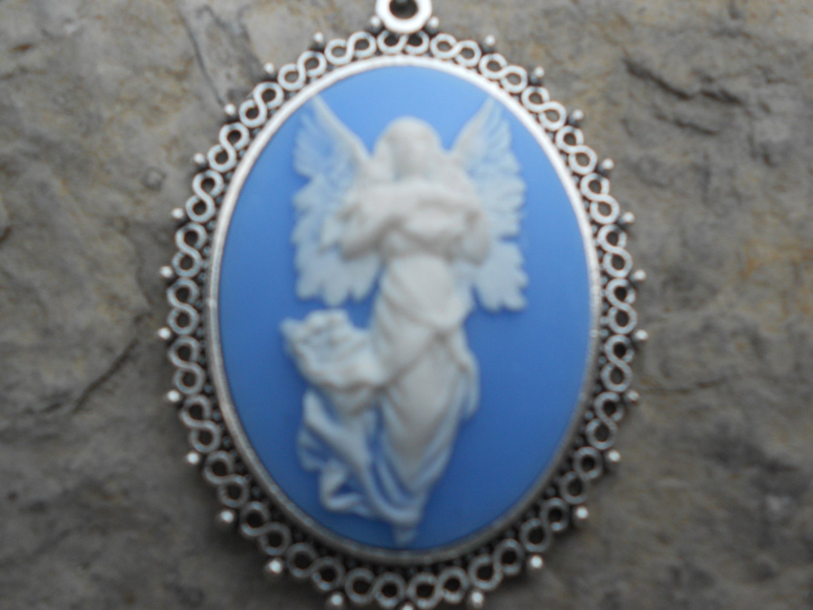 Ascending Guardian Angel Cameo Necklace Religious - Etsy