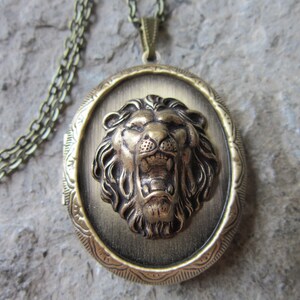 Choose Antiqued Silver or Bronze - Lion's Head Lockets - High Quality ...
