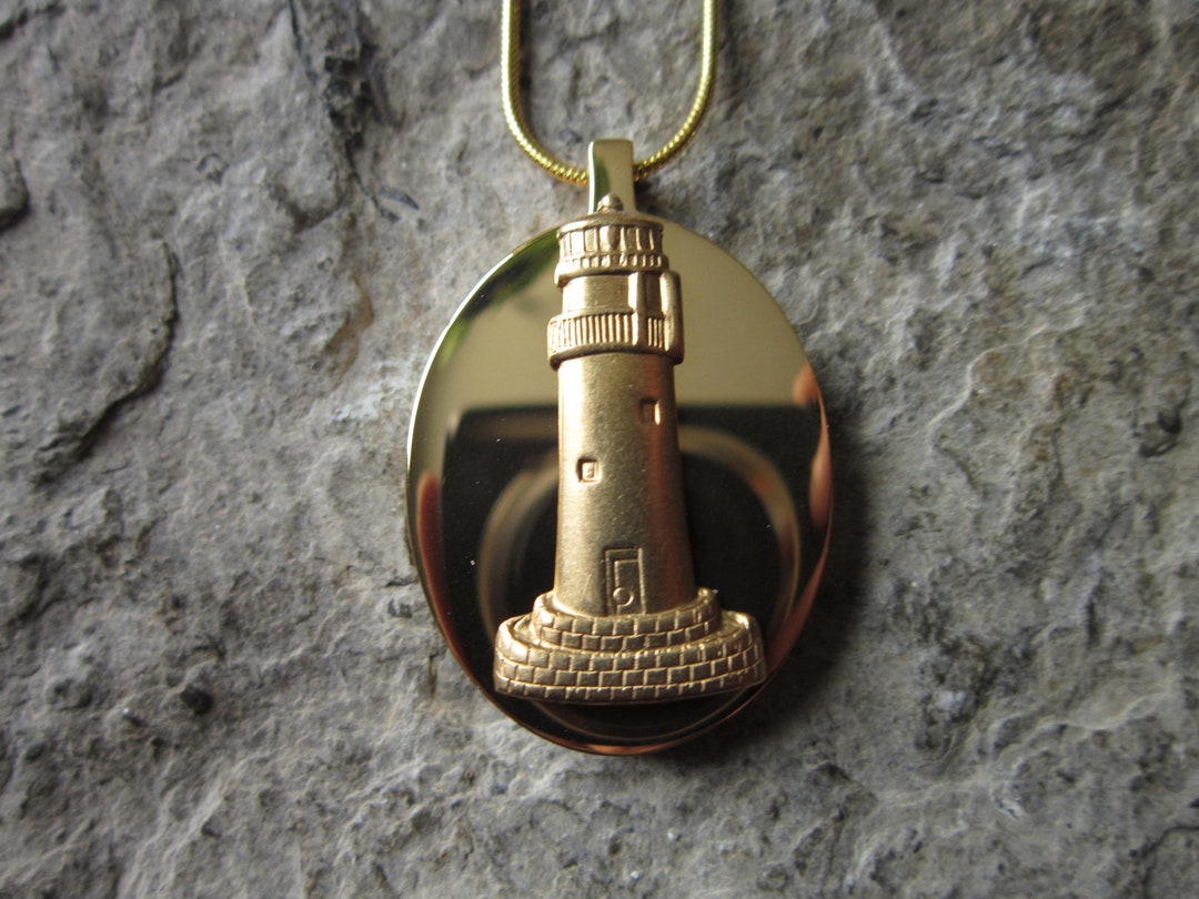 Choose Gold or Stainless - Gold Lighthouse on Stainless Steel Urn ...