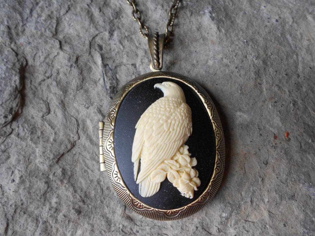 Locket--stunning American Bald Eagle Pendant Lockets- 2" Long--- Bronze ...