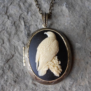 Locket--stunning American Bald Eagle Pendant Lockets- 2" Long--- Bronze ...