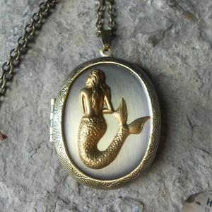 Locket--stunning Mermaid Pendant Lockets- 2" Long--- Bronze - Antique ...