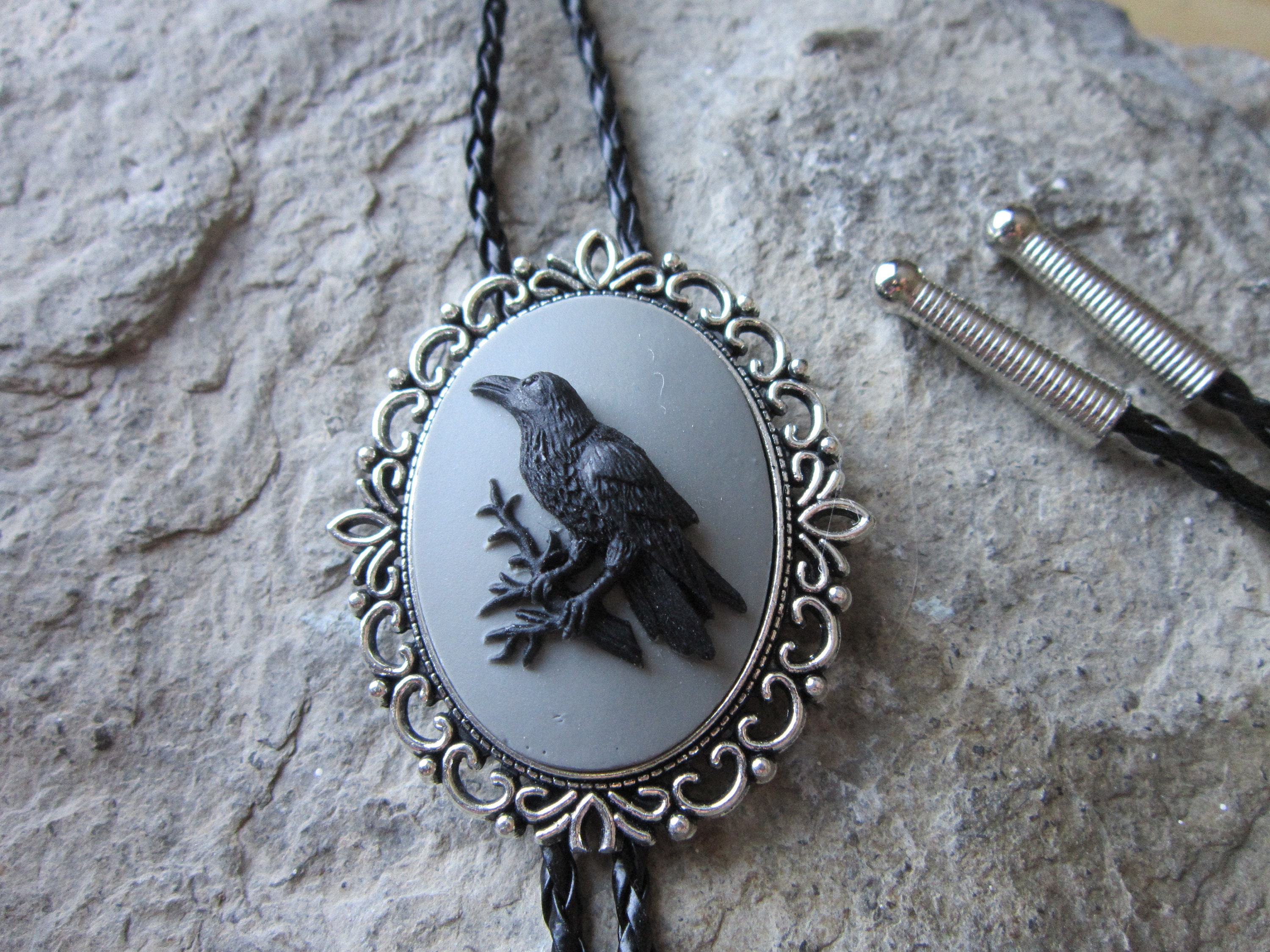 Unisex Bolo Bola Tie Raven Crow Blackbird Cameo | Etsy