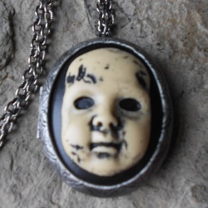 Creepy Baby Doll Hand Painted Cameo Lockets - Zombie, Zombie Baby ...