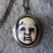 Choose Bronze or Silver Creepy Baby Doll Hand Painted Cameo Lockets ...