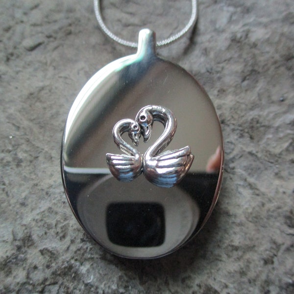 Swan Heart Necklace - Etsy
