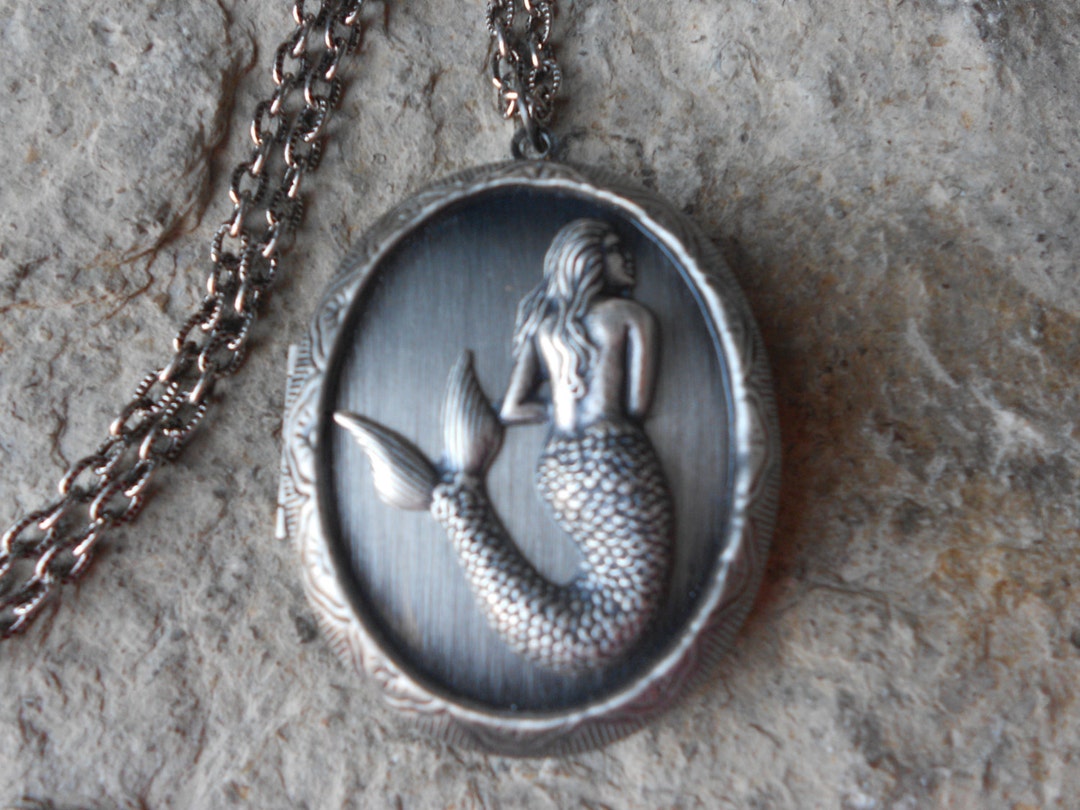 Antiqued Silver Mermaid Locket!!! High Quality!!! Lady of the Sea ...
