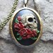 CAMEO LOCKET-- Skull and Roses - Hand Painted - Bronze - Antique Look ...