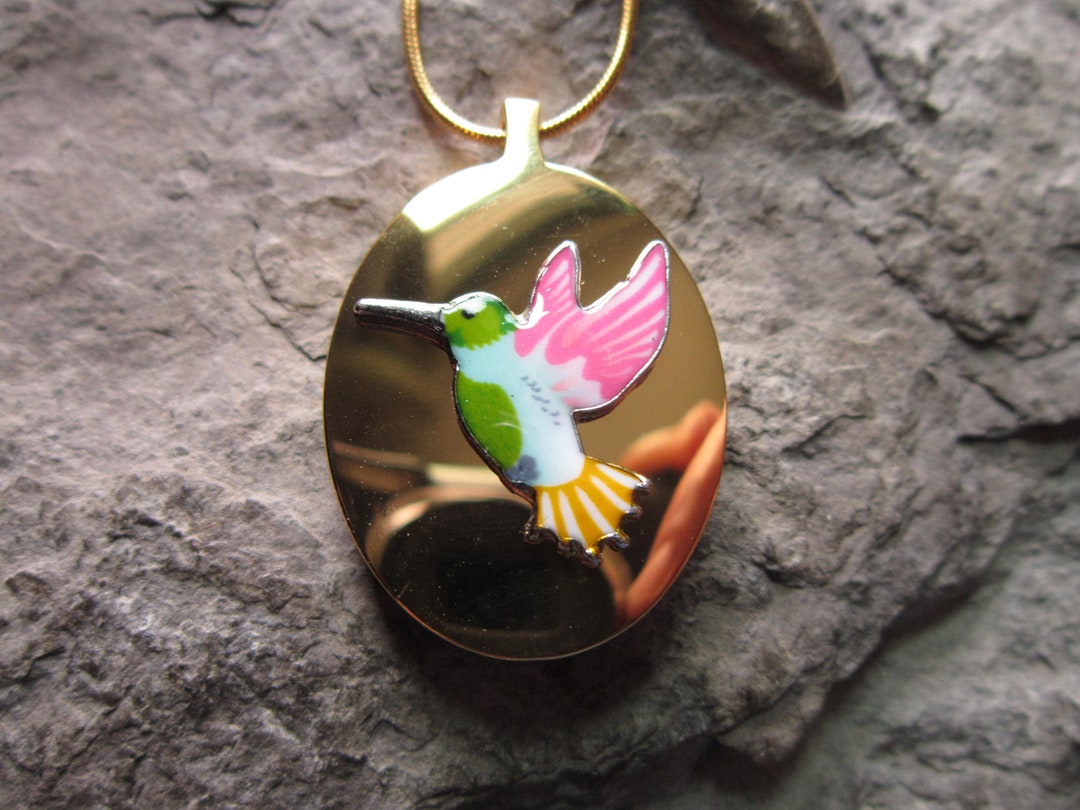 Choose Gold or Silver - Hummingbird Stainless Steel Urn Necklace ...