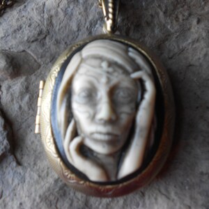 CAMEO LOCKET-- Zombie - Skeleton - Gypsy- Tatoos - Day of the Dead ...