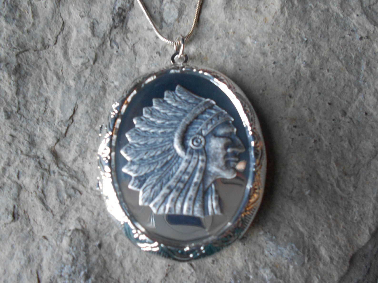 Native American Locket High Quality Indian Indian Head - Etsy