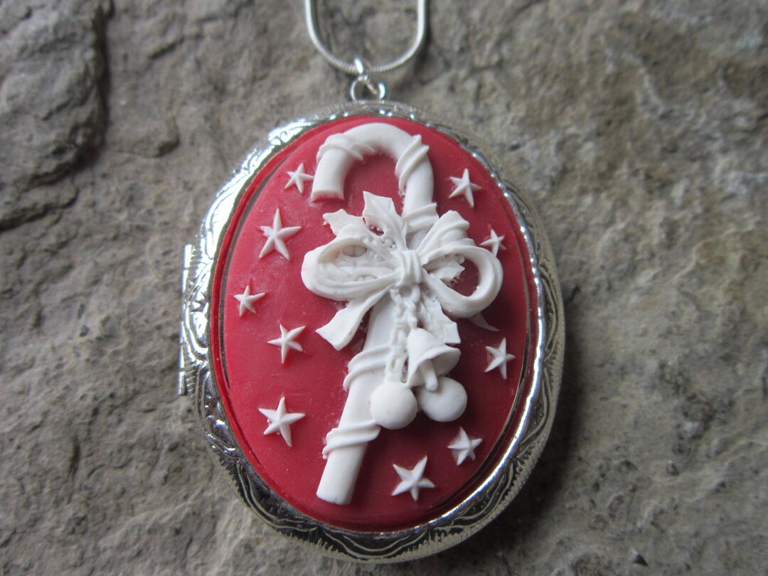 Choose Silver, Gold or Bronze - Christmas Holiday Candy Cane Cameo ...