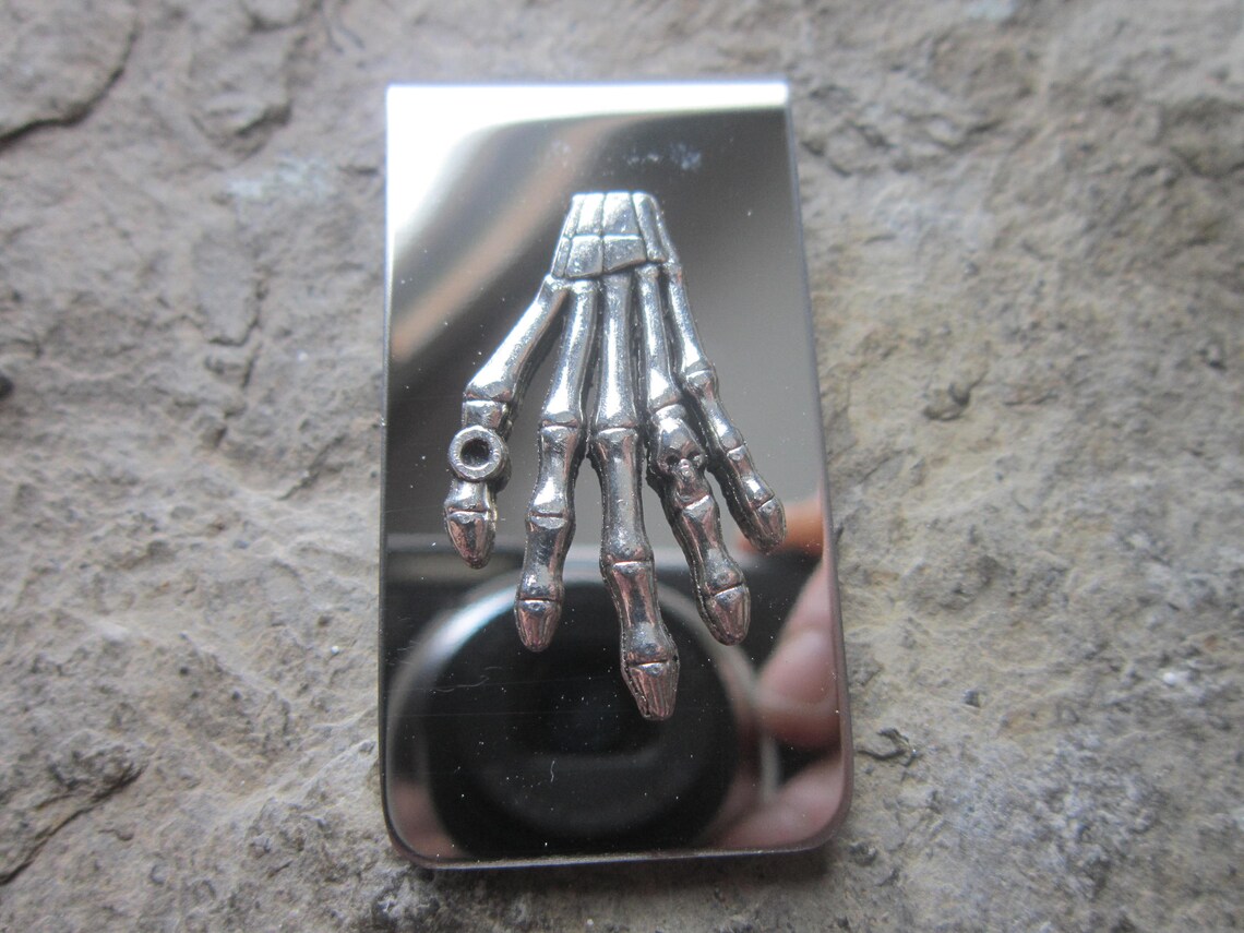 Choose Gold, Silver or Bronze - Skeleton Hand Money Clip - Father's Day ...