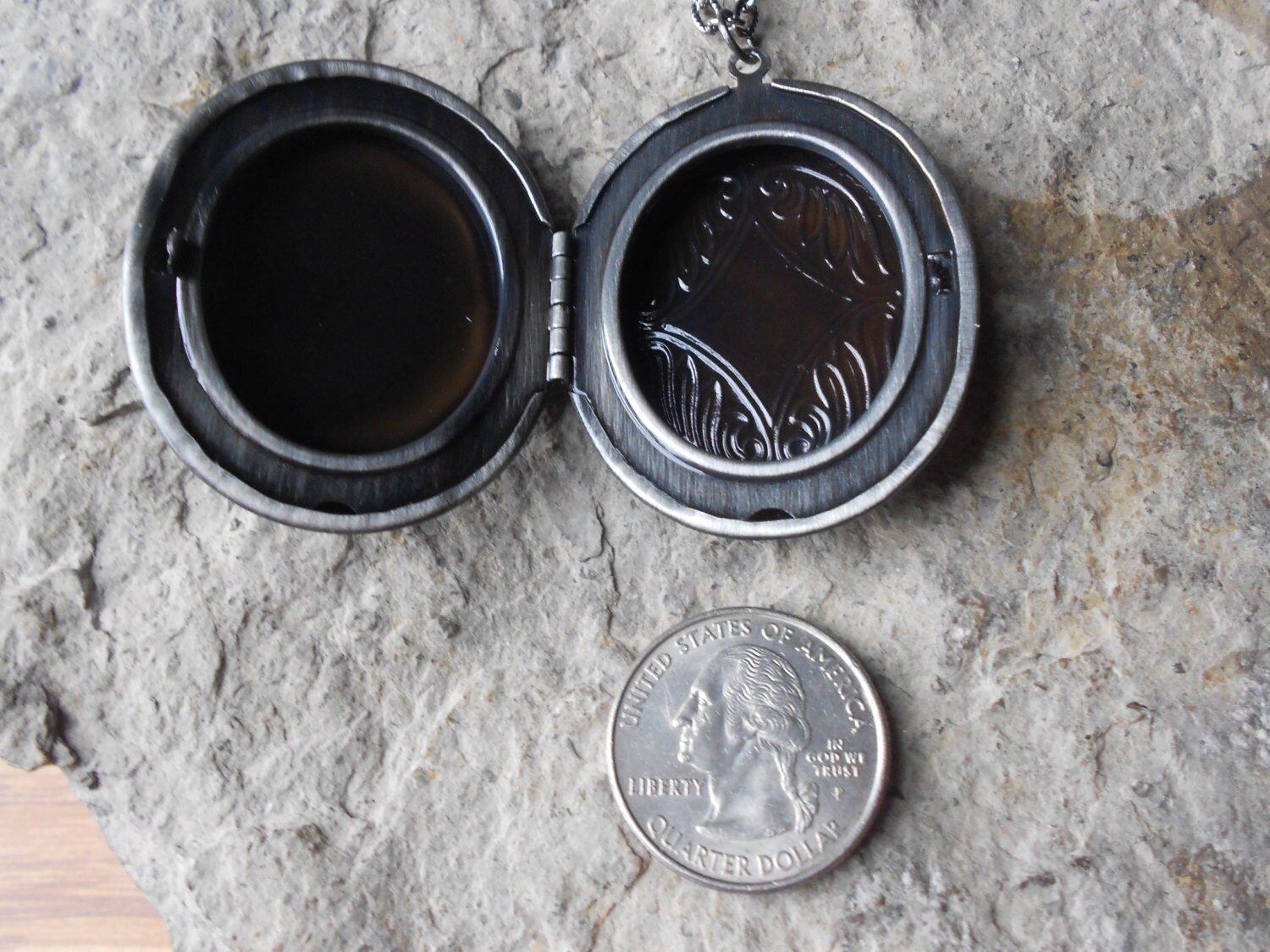 Choose Antiqued Silver or Bronze - Skull Cameo Locket- Hand Painted - 2 ...